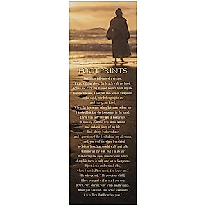Footprints Poem Golden Brown Beach 5 x 2 Cardstock Bookmark Pack 12