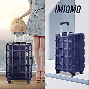 imiomo 2 Piece Luggage set Clearance, Travel Suitcase with Spinner Wheels TSA lock, Hardshell Lightweight Suitcase set for men and women (NAVY, 20/24)