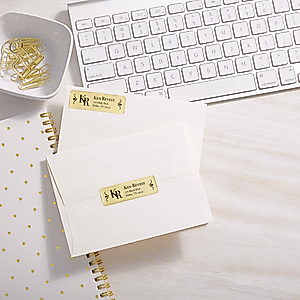 Avery Printable Return Address Labels, 0.75" x 2.25", Gold Foil, 300 Blank Mailing Labels (08987)