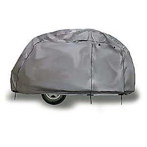 EliteShield ShieldAll Ultimate Teardrop Trailer Cover, Waterproof UV Protection Teardrop Camper Cover Fits 10 Feet to 12 Feet Long, 6 Feet Wide Silver Color