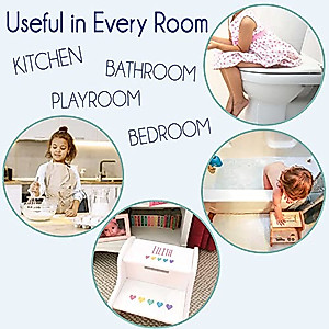 My Bambino Personalized Pink Teal Princess Castle Toddler Childrens White Step Stool