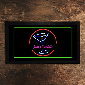 Bar Runner Your Name Cocktail Bar Drip Spill Mat Personalized Bar Gifts