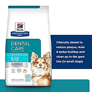 Hill's Prescription Diet t/d Dental Care Small Bites Chicken Flavor Dry Dog Food, Veterinary Diet, 5 lb. Bag
