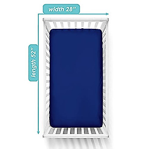 American Baby Company 100% Natural Cotton Percale Fitted Crib Sheet for Standard Crib and Toddler Mattresses, Royal, Soft Breathable, for Boys