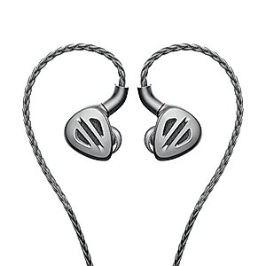 FiiO FH9 Headphones Earphone Wired High Resolution Over-The-Ear 1DD+6BA Detachable Cable Deep Bass Comes with 2.5/3.5/4.4mm Swappable Plugs for Smartphone/PC/Players/Home Audio(Titanium)