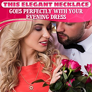 Sun Necklace With Gift Cards for Women - Golden Sun Pendant Necklace for Women Dainty Necklace Choker Necklace Friendship Gifts for Women - Cute Necklaces for Teen Girls Charm Necklace Gold Necklace