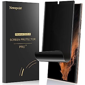Galaxy S22 Ultra Privacy Screen Protector, [Case Friendly] [Support Fingerprint Unlock] Soft Film for Samsung Galaxy S22 Ultra 5G (6.8"), Full Adhesive, Anti-Scratch, 3D Curve Fit, Touch Sensitive