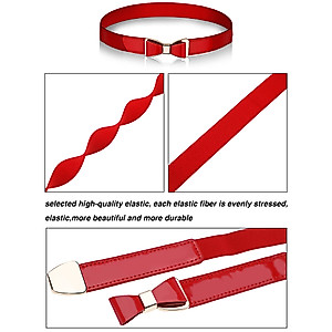 Tatuo 3 Pieces Women Skinny Waist Belt Thin Stretchy Bow Belt for Dress, 3 Colors (Set 1)