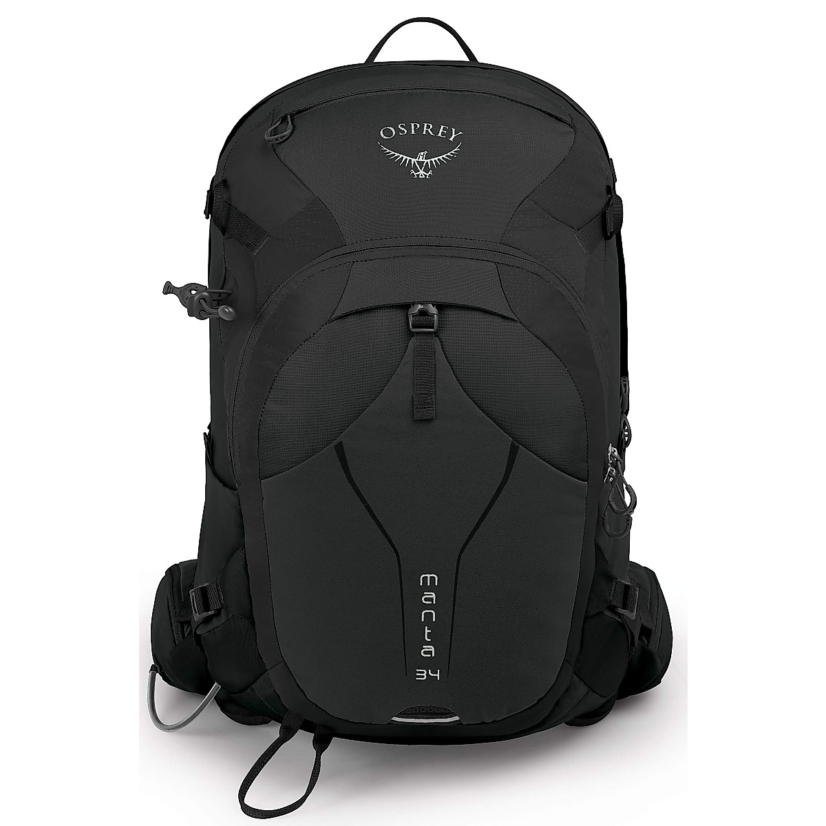 Osprey Manta 34L Men's Hiking Backpack with Hydraulics Reservoir, Black, One Size