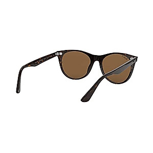 Ray-Ban RB2185 Wayfarer II Round Sunglasses, Tortoise/B-15 Brown Polarized, 52 mm