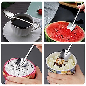 25 Pack Shovel Shape Demitasse Espresso Spoons, Stainless Steel Coffee Ice Cream Dessert Spoons for Home and Party