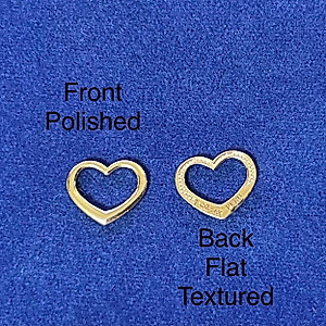 10K Yellow Gold Small Charm Pendant, Mini Floating Heart, High Polish