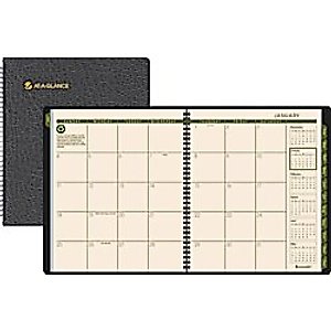 At-A-Glance AAG70260G05 - Recycled Monthly Planner, Black, 9" X 11", 2014