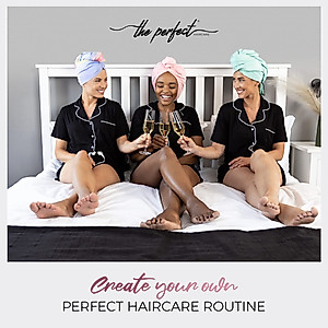 Microfiber Hair Towel Wrap for Women - Gift and Travel - Smooth like Silk - Curly, Wavy, Straight Hair Girls - Plopping Essential - Anti-Frizz, Fast Drying, Works Better than a Cotton T-Shirt