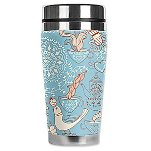 Mugzie "Zen Coffee" Stainless Steel Travel Mug with Insulated Wetsuit Cover, 20 oz, Black