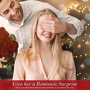 CDE Necklaces for Women,925 Sterling Silver Forever Love Heart Pendant Necklace,Birthday Ideal Jewelry Gift for Wife Mother Her