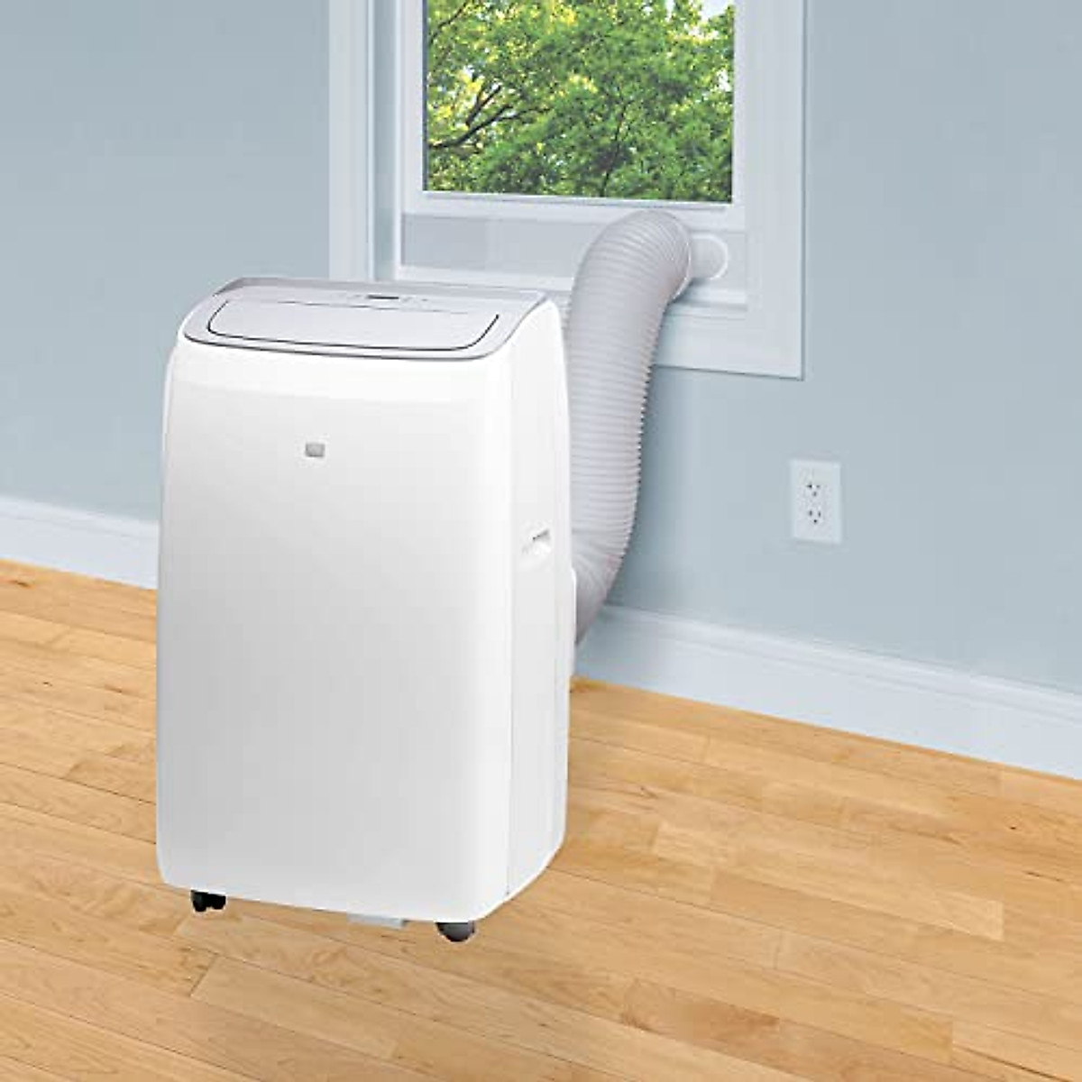 Arctic Wind 2APP14000 14,000 BTU Portable Air Conditioner with Heat Pump, for Rooms Sq.Ft, Remote Control, 24 Hour Timer, Wheels, LED Display, White, Up to 550 Sq. Ft