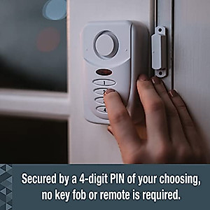 SABRE Door and Window Alarm Kit, 120 dB Alarm, Audible Up To 1,580-Feet (480-Meters), Chime, Away, Home And Panic Modes, Sensors Work On Left And Right Hinged Doors, Low Battery Indicator