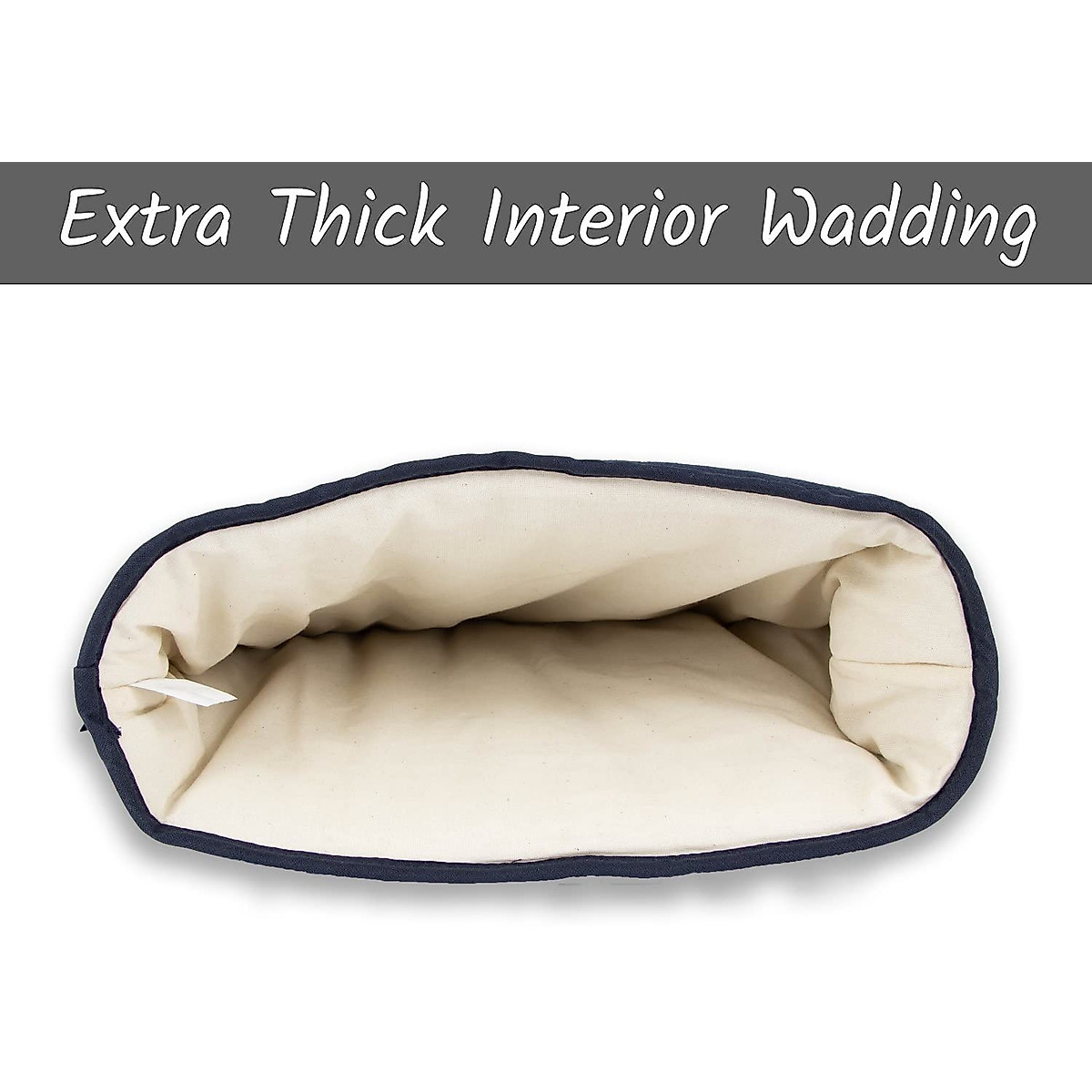 Muldale Large Tea Cozy for Teapot - Oxford Navy - Teapot Cozy Cover Insulated to Keep Warm Thermal 100% Cotton Extra Thick Wadding - Made in England - Tea Cozies Covers Fit 1 to 6 Cup