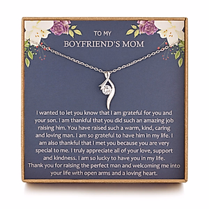 OFGOT7 Gift to My Boyfriend's mom Necklace, Sterling Silver CZ Necklace, Gift for Boyfriends Mom, Mothers Day Jewelry Christmas Gift