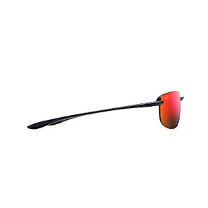 Maui Jim Men's and Women's Hookipa Polarized Universal Fit Rimless Sunglasses, Black Matte/Hawaii Lava ™, Large