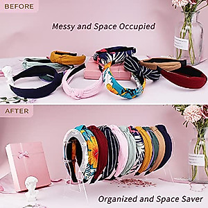 TOBATOBA Headband Holder, Headband Organizer, 13.8inch Upgraded Acrylic Headband Display, Clear Head Band Holder Organizer for Women Girls, Headband Storage Display for Girls Room Hair Accessories