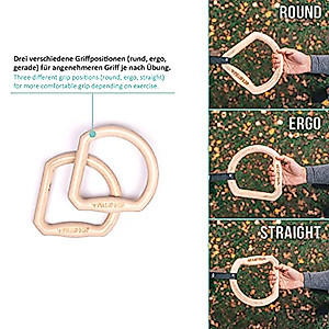 PULLUP & DIP Premium Gymnastic Rings, Wooden Gym Rings for Calisthenics - Wide Straps with Length Markings + Door Anchor + Carry Bag + Exercise Guide, Calisthenics Rings (Trings Set)