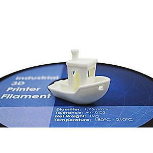 Superior White PLA 3D Printer Filament by Industrial 3D with Odorless Printing - 1.75mm 1kg (2.2lbs) Spool +/- 0.03mm Accuracy