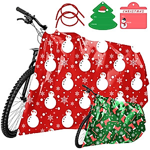 TranquilBliss Large Christmas Gift Bags 2 Oversized Bags 60”x72” with Tag & Tie for Presents Christmas, Jumbo Large Size Plastic Gift Bags for Huge Gifts Presents Wrapping Bicycle Bike,Heavy Duty Bags