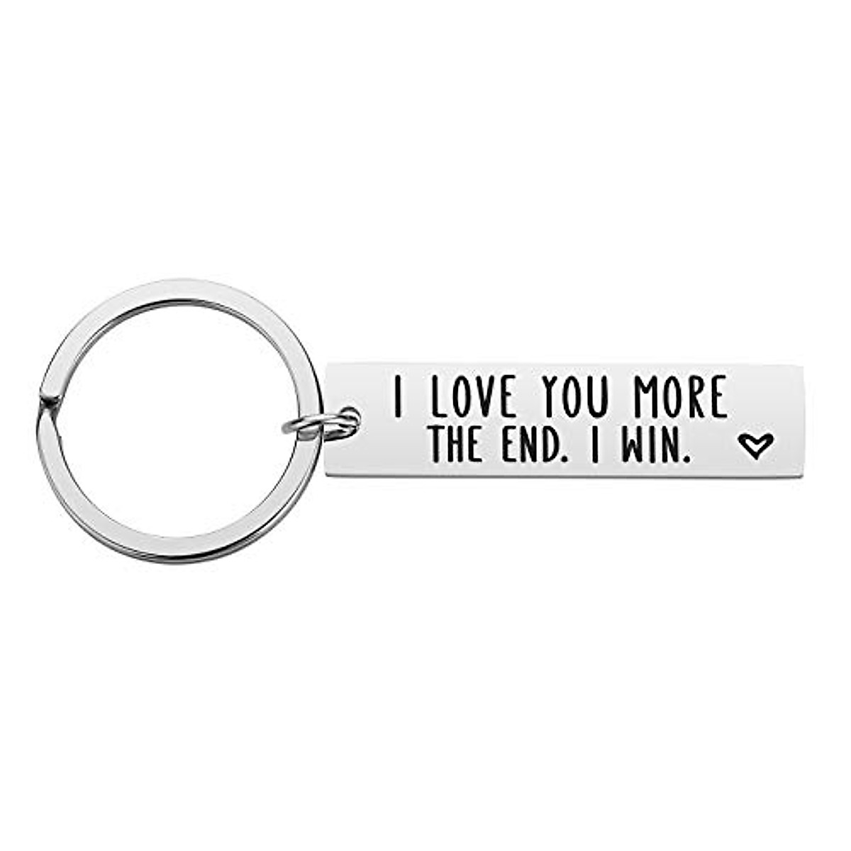Couple Keychains for Boyfriend Girlfriend - Valentine’s Day Gifts I Love You More The End I Win Couple Keyring for Wife Husband Boyfriend Girlfriend Gifts for Him Her