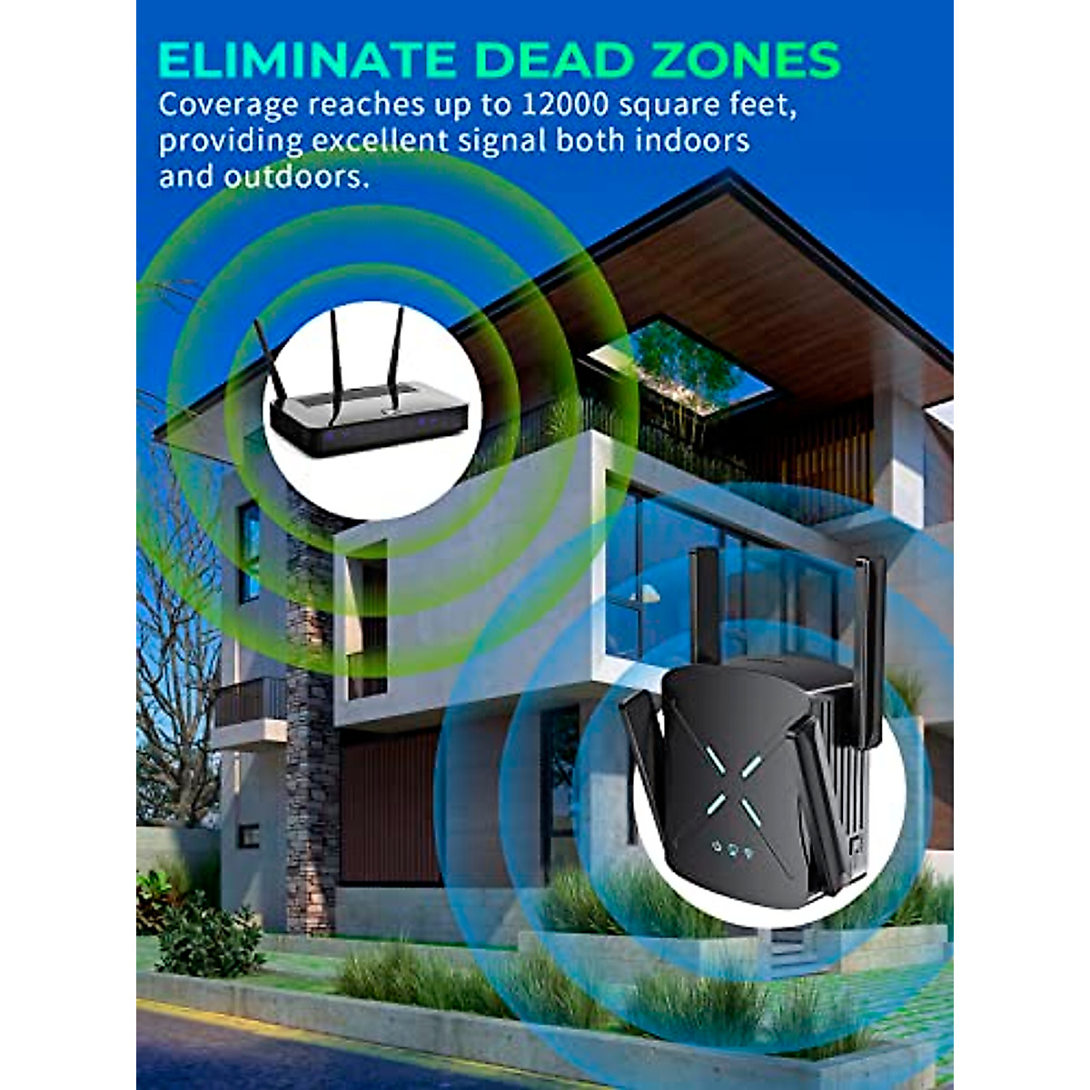 2023 Release WiFi 6 Extenders Signal Booster for Home, 2.4Gb/s Speed Longest Range Up to 12,000sq.ft, Internet Amplifier with Ethernet Port, Dual Band Wi-Fi Repeater 1-Tap Setup (5GHz / 2.4GHz)