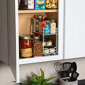 HOLDN’ STORAGE Pull Out Spice Rack Organizer for Cabinet, Heavy Duty-5 Year Limited Warranty- Slide Out Spice Rack 4.5" W -Fits Spices, Sauces, Cans etc. Requires at least 4.9” Cabinet Opening