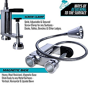 Magnetic BBQ Led Grill Light - 12 Super Bright LED Lights Adjustable 360 Degree Flexible Gooseneck & Screw Clamp for Outdoor & Indoor Barbeque Grill Lights Water Weather Resistant