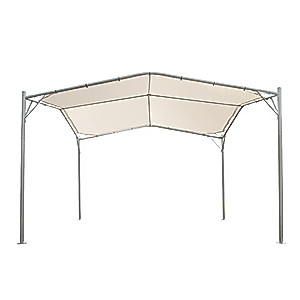 MeetLeisure 11.5FT x 11.5FT Pergola for Outdoor, Patio Pergola with Metal Frame and Top Canopy, Backyard Sun Shelter with Sun Shade on Top, Pergola with Sturdy Structure for Lawn, White