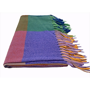 PCIQUTE Tartan Plaid Scarves for Women Winter,Long Scarves for Women with Fringe,Super Soft Scarf for Women Winter（Plaid, turmeric green）