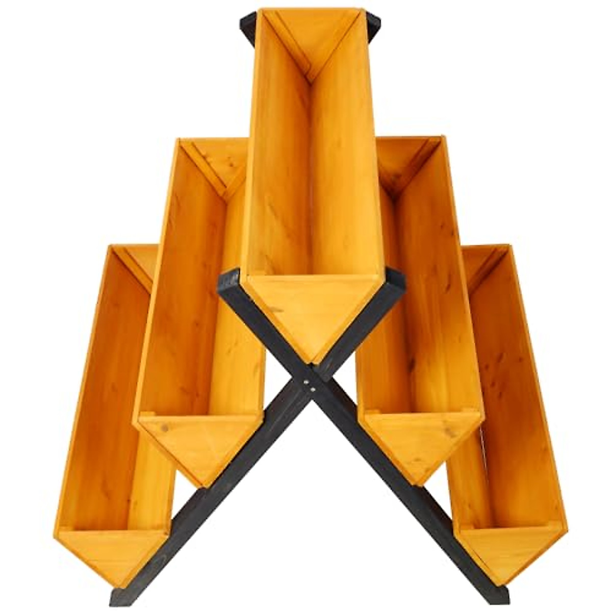 HarmoGZen 3 Tiers Wooden Vertical Raised Garden Bed with Legs,Brown Planter Raised Beds Kit for Flowers Herbs Vegetables