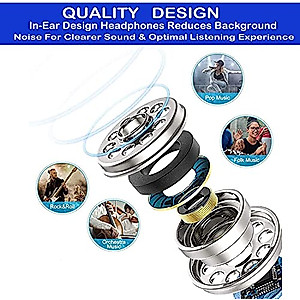 2 Pack Earbuds/Headphones/Earphones with 3.5mm Wired in Ear Headphone Plug Built-in Microphone & Volume Control for iPhone Android Phone PC Computer Laptop