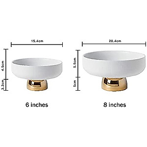 Fruit Bowl White Ceramic Plate Fruit Bowl With Stand Fruit Basket Decorative Fruit Plate Can Hold Cheese, Candies, Snacks Kitchen Gadgets (Size : 9inch)