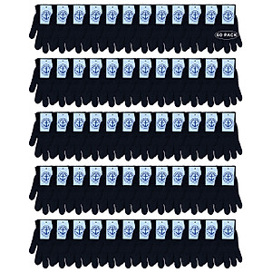 Yacht & Smith Wholesale Bulk Winter Magic Gloves Warm Brushed Interior, Stretchy Assorted Mens Womens