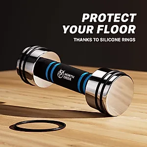 Hand Weight Set of 2 for Women 5lb Pair (3lb/4lb/5lb) Adjustable Dumbbells with Foam Handles Chrome Home Exercise Gym Workout (Standard-Finish 5lb×2)