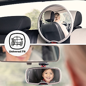 Diono Baby Car Mirror 2 Pack, Includes Safety Car Seat Mirror for Rear Facing Infant & See Me Too Rear View Baby Mirror Both Fully Adjustable with Wide Crystal Clear View, Shatterproof, Crash Tested