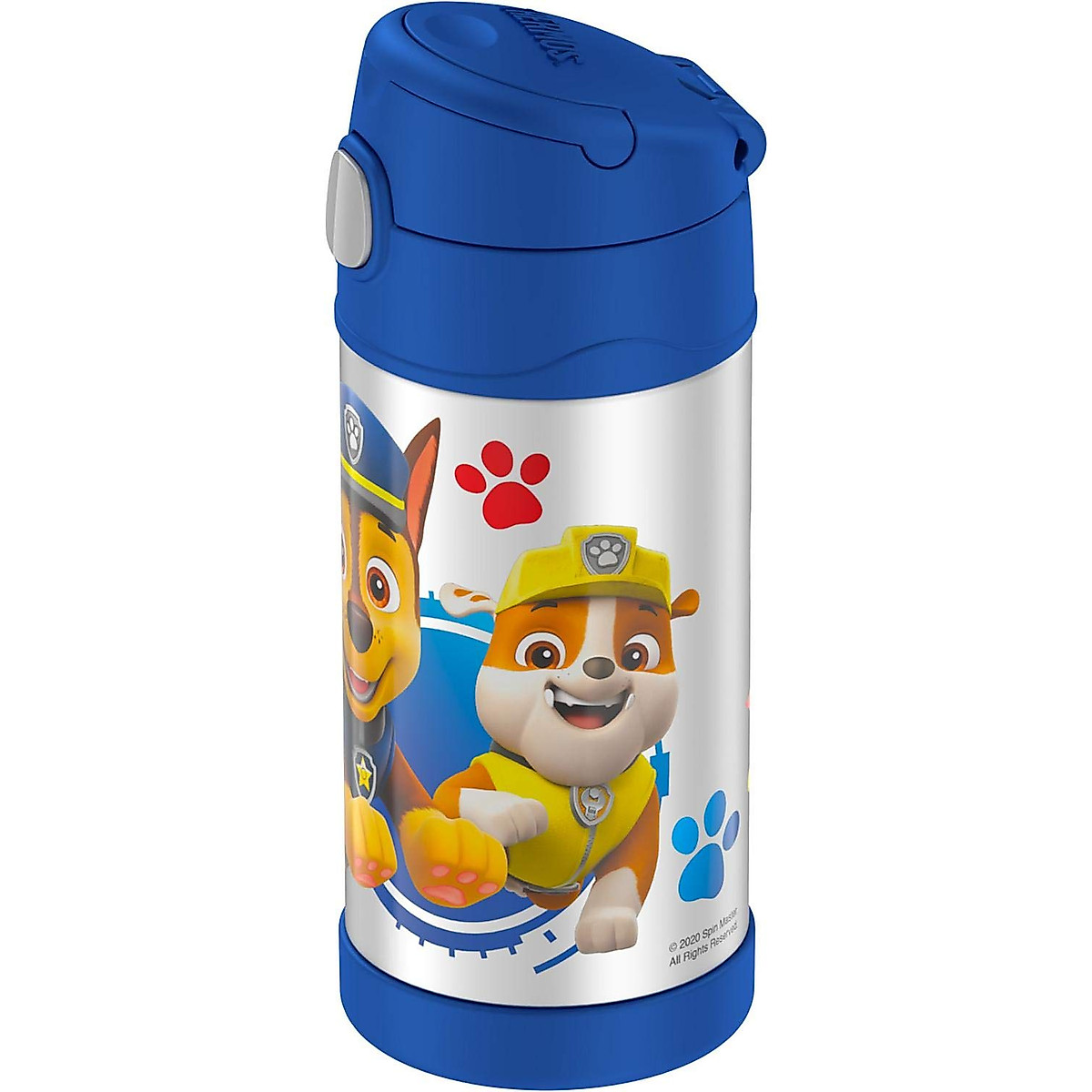 THERMOS FUNTAINER 12 Ounce Stainless Steel Vacuum Insulated Kids Straw Bottle, Paw Patrol