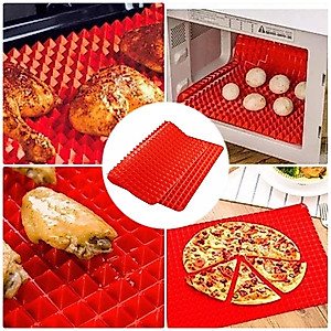 Utoimkio Non-Stick Silicone Baking Mat, Sheets Cooking Pan Tray Oven 15'' x 10'' Large Healthy Fat Reducing Sheet for Grilling BBQ (2 Pack) as shown