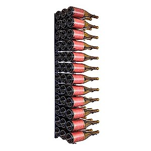 Jagged Ridge Wine Rooms Wall-Mounted Metal Wine Rack - 36 Wine Bottle Holder, Modern, Matte Black, Designed in Canada by Wine Enthusiasts