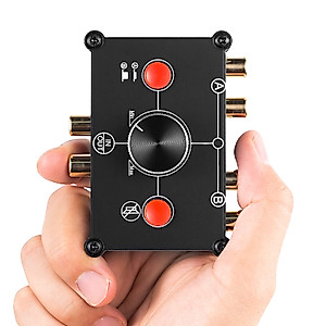 Little Bear MC1022 Mini Audio Switcher, 2-Way RCA Stereo Passive Selector, AB Switch Box Splitter for PC/Player/Headphone/Amplifier/Speaker