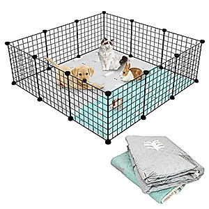 BNOSDM 2 Packs Large Guinea Pig Cage Liner Washable 59" x 39.3" Reusable Rabbit Cage Liners Washable Absorbent Small Animal Fleece Cage Liner for Rabbit Chinchilla Hedgehog Cat Dog (Pineapple)