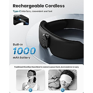 RENPHO Heated Sleep Mask with Bluetooth Headphone,Aromatherapy 3D Wireless Eye Mask for Side Sleeper, Warm Eye Compress Mask, Relaxation & Meditation Gifts for Men/Women