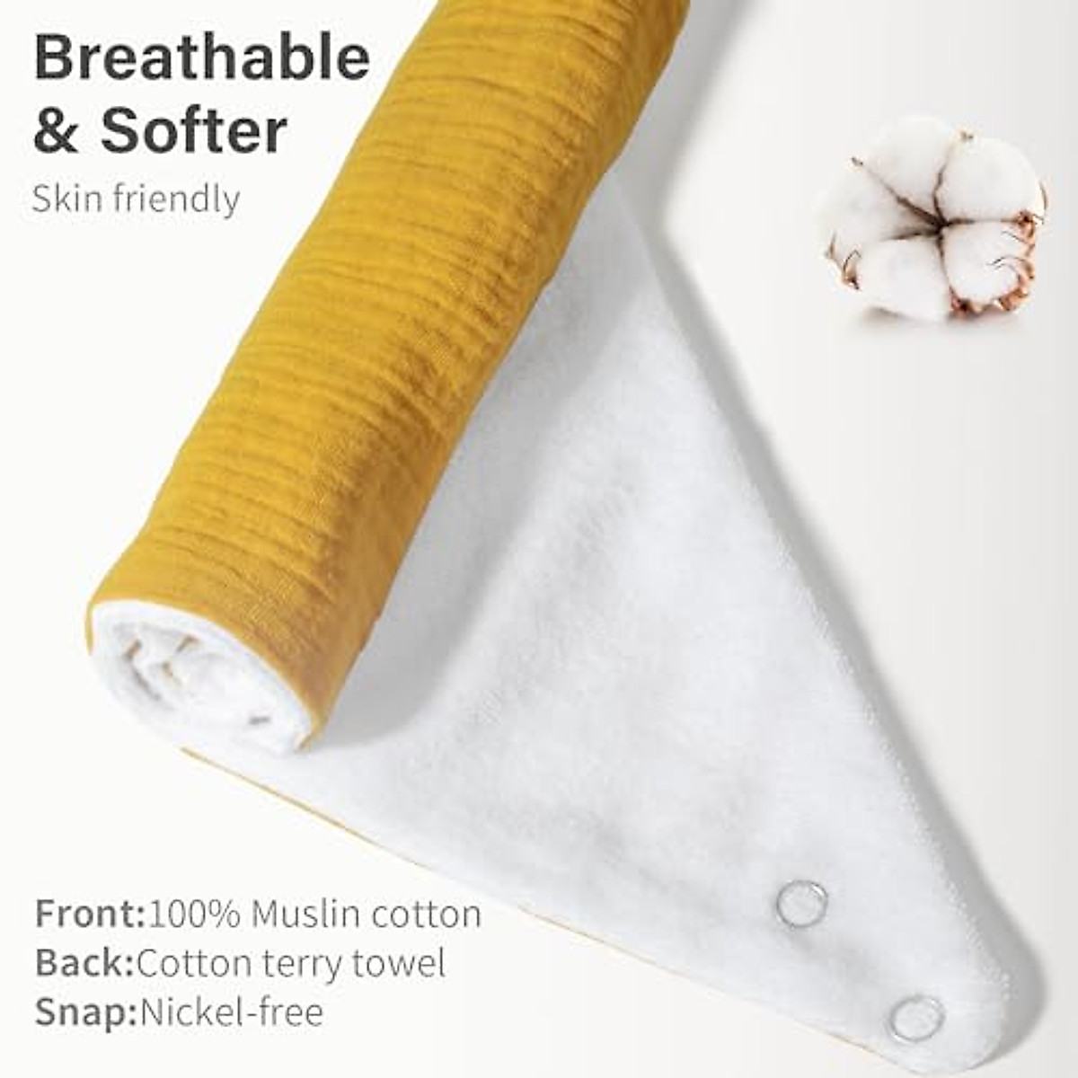 NISXABEBE Muslin Baby Bibs,Baby Bandana Drool Bibs 100% Cotton for Baby Boy Girl,Solid Colors Bib for Drooling Teething 6 Pack (unisex)