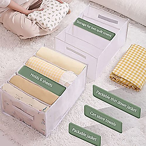 Spida Mount Foldable Sheet Organizer, Bed Sheet Organizer Foldable, Individual Foldable Bed Sheet Set Organizer, Sheet Organizer Foldable Box (white, 2 pcs 5 grids)