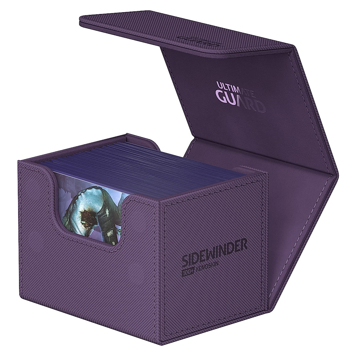 Ultimate Guard Sidewinder 100+, Deck Box for 100 Double-Sleeved TCG Cards, Purple, Magnetic Closure & Microfiber Inner Lining for Secure Storage